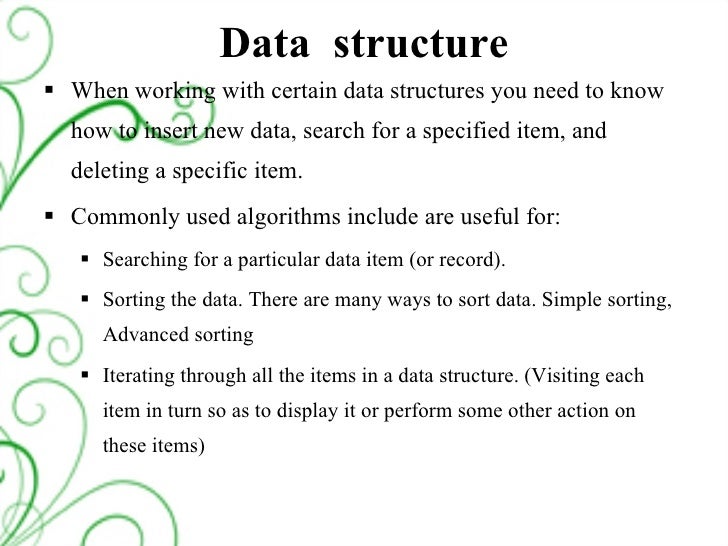 Elementary data organisation