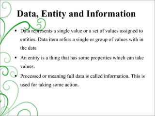 Elementary data organisation | PPT