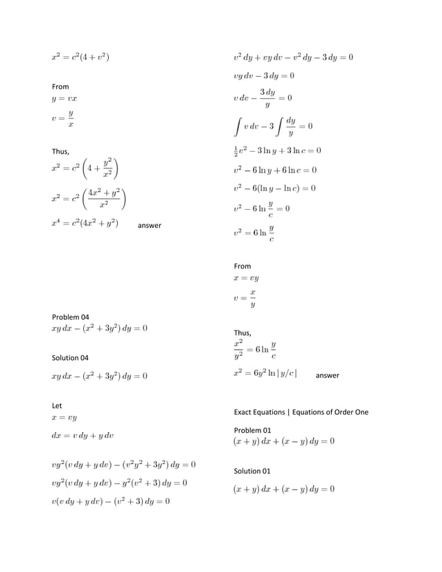 Elementary differential equation | PDF