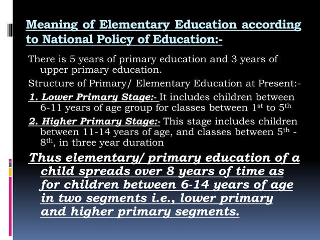 Elementary education | PPTX | Primary Education | Education