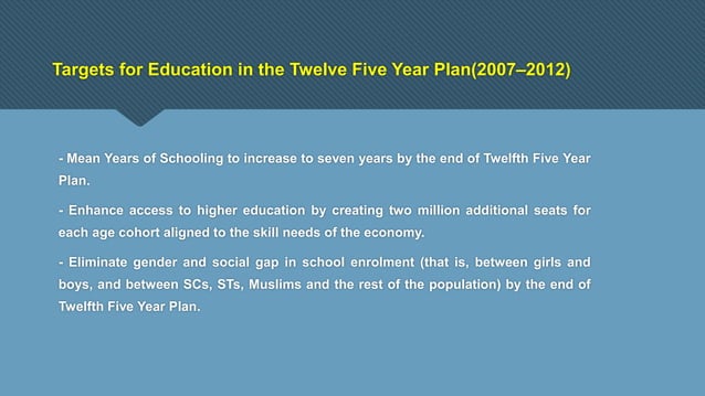Elementary Education under Five Year Plans- Targets, Provisions and ...