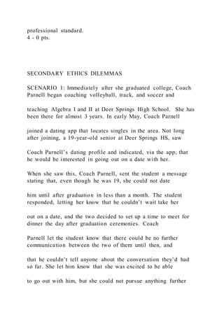 ELEMENTARY ETHICS DILEMMAS SCENARIO 1 Andrea Miles is the | DOCX