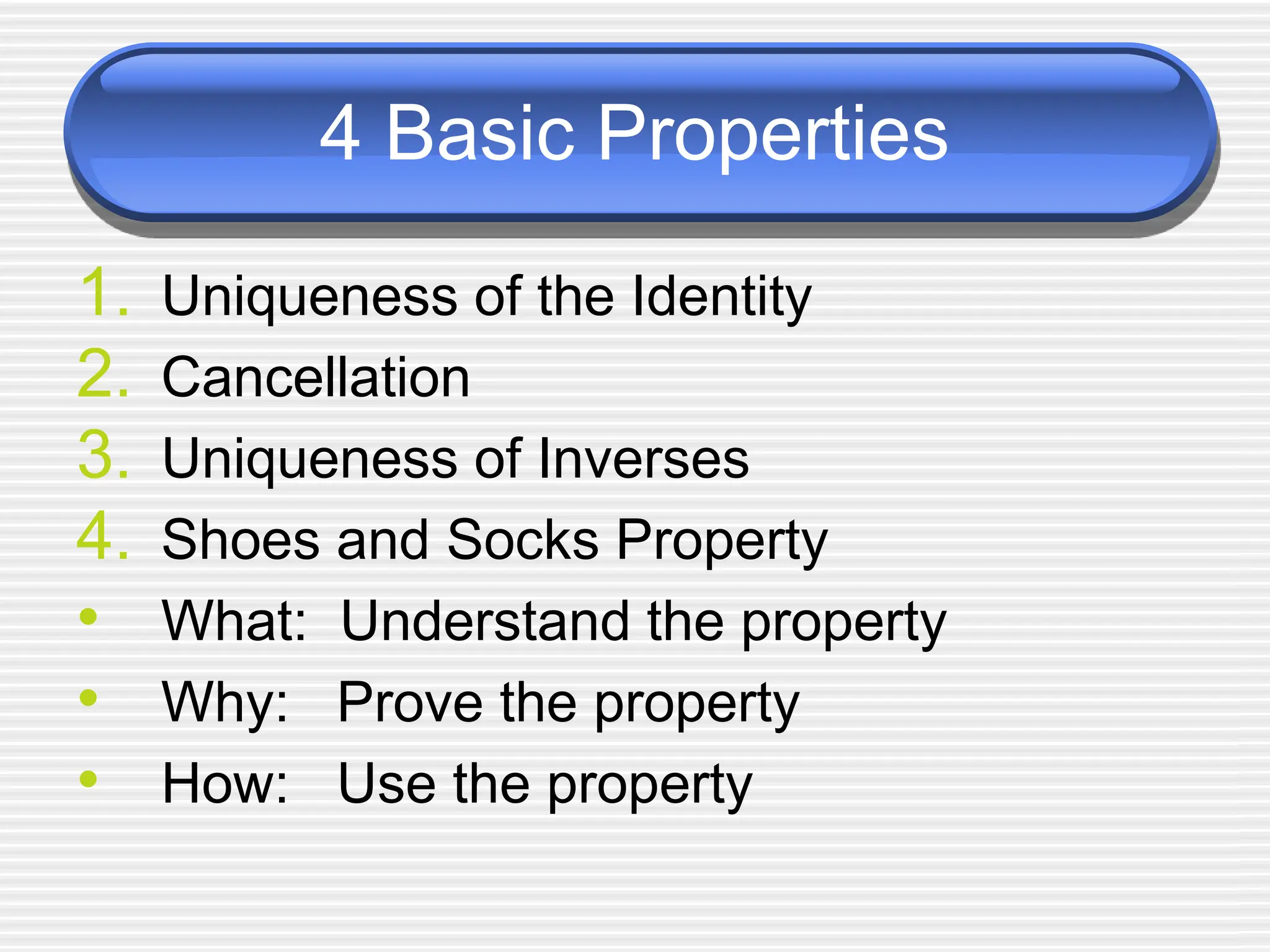 Elementary Properties of Groups .ppt