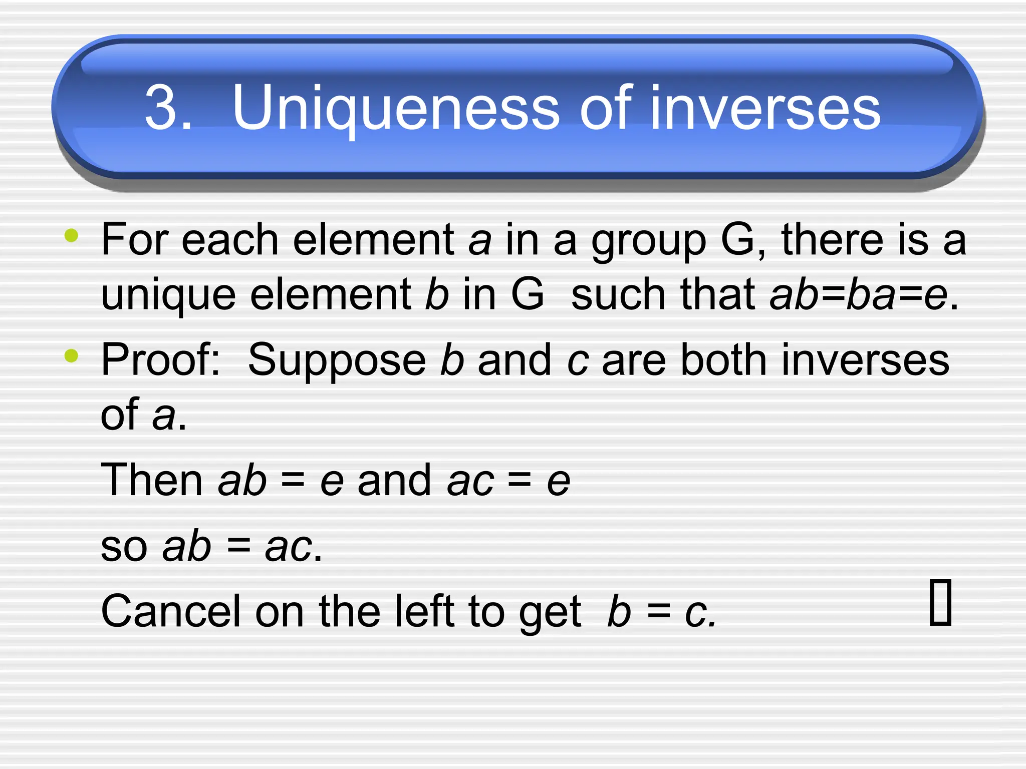 Elementary Properties of Groups .ppt