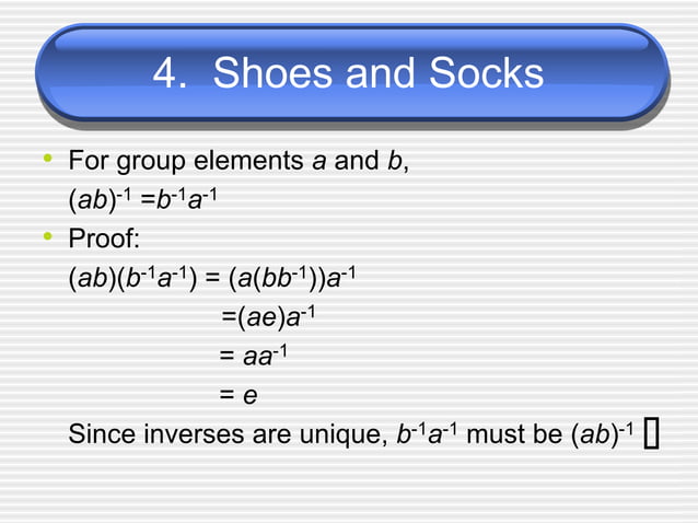Elementary Properties of Groups .ppt