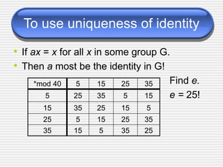 Elementary Properties of Groups .ppt