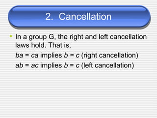 Elementary Properties of Groups .ppt