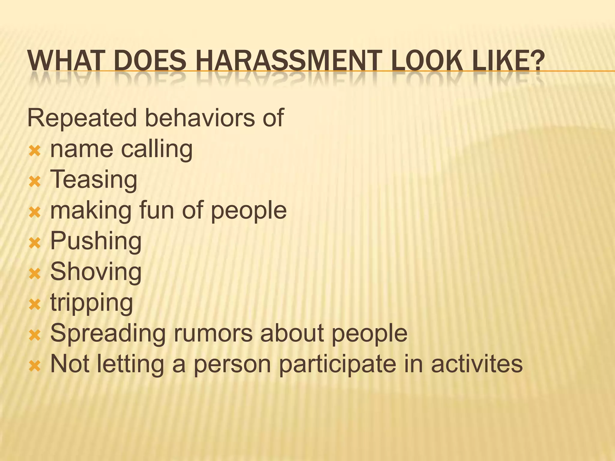 Elementary Harassment | PPTX