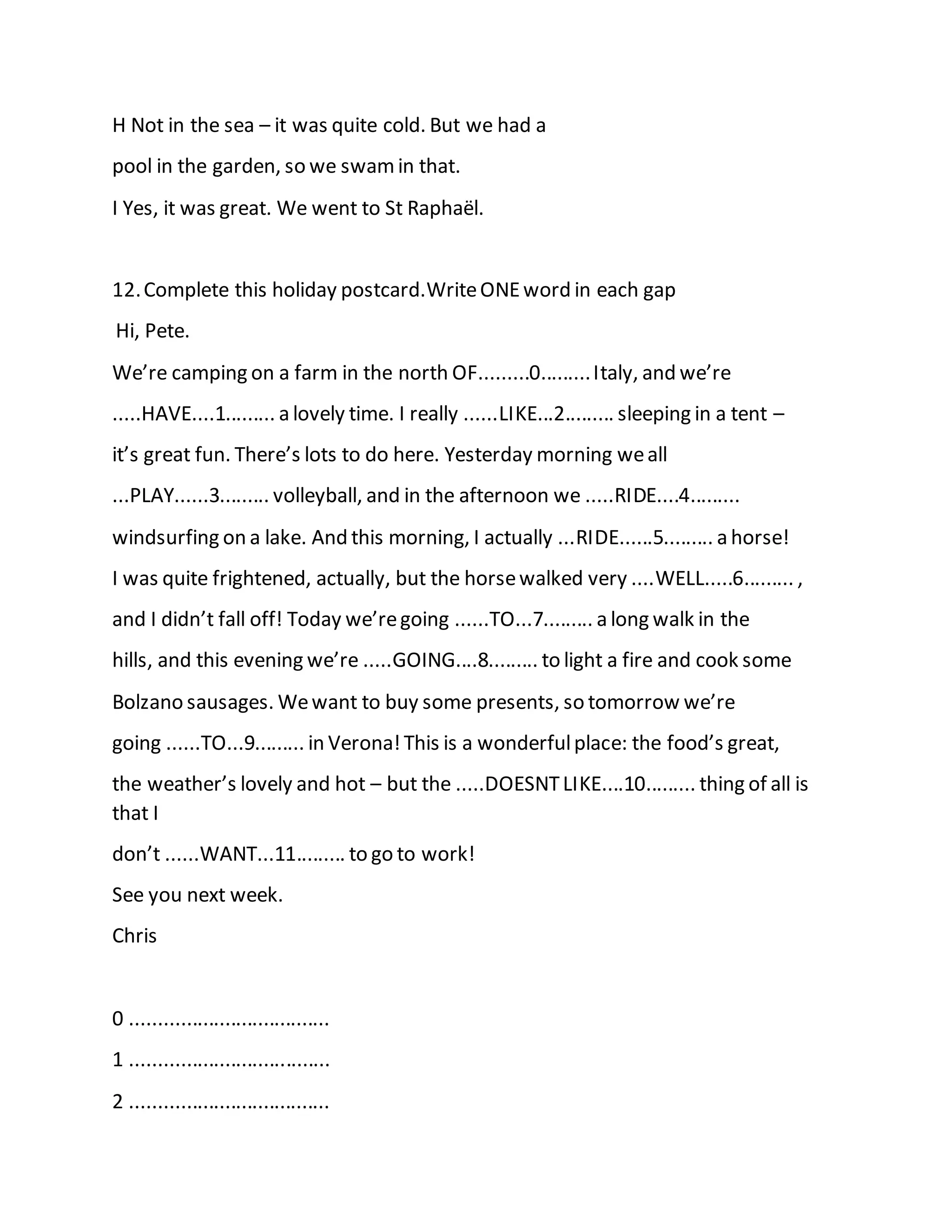 Elementary level test | PDF