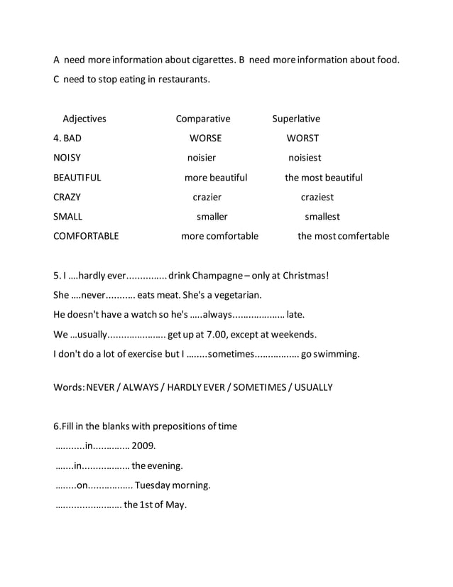 Elementary level test | PDF