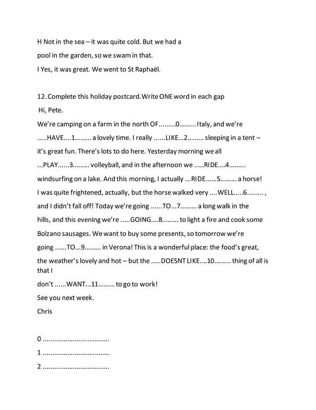 Elementary level test | PDF