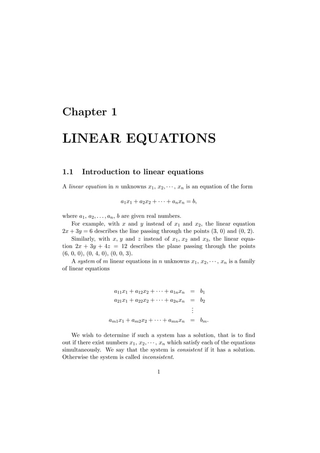 Elementary linear algebra | PDF