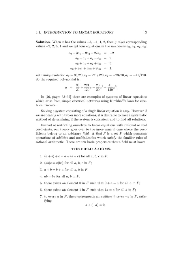 Elementary linear algebra | PDF