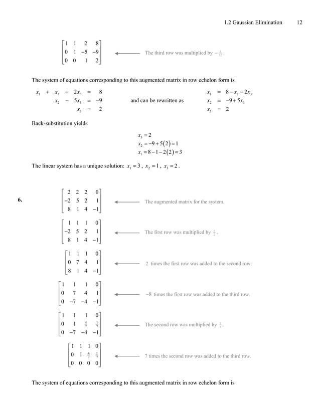 Answers to Problems in "Elementary Linear Algebra" (12th Edition) by ...