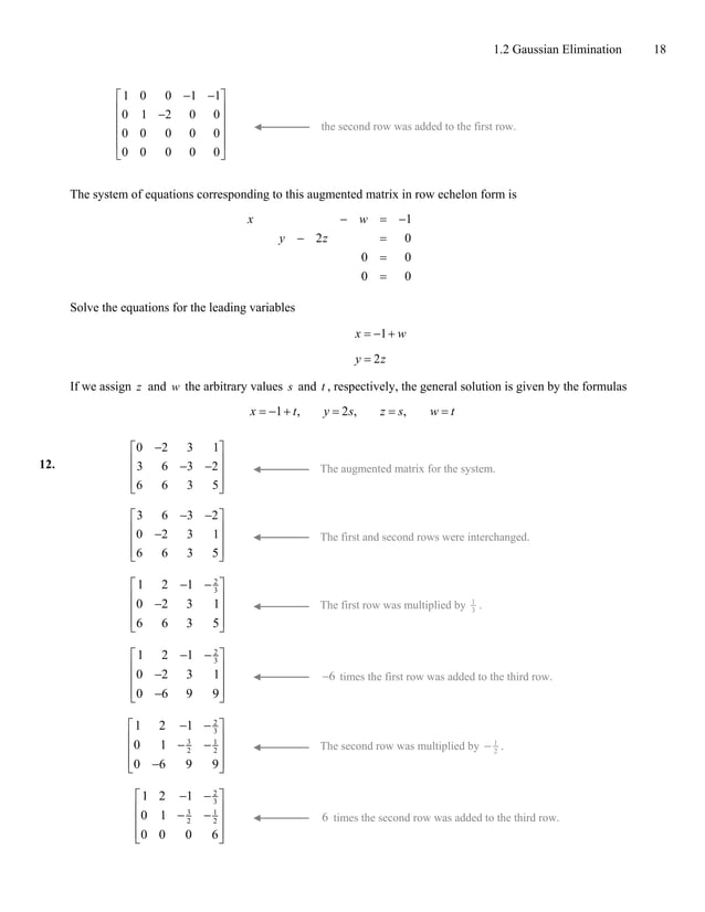 Answers to Problems in "Elementary Linear Algebra" (12th Edition) by ...