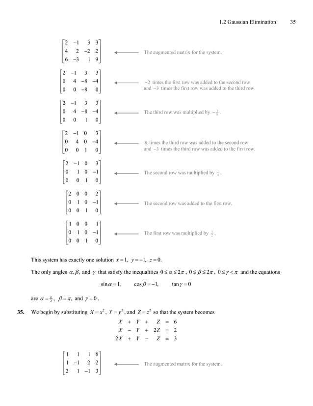 Answers to Problems in "Elementary Linear Algebra" (12th Edition) by Anton | PDF