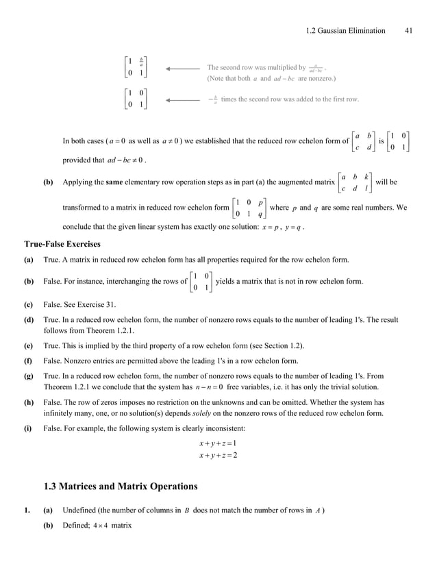 Answers to Problems in "Elementary Linear Algebra" (12th Edition) by ...