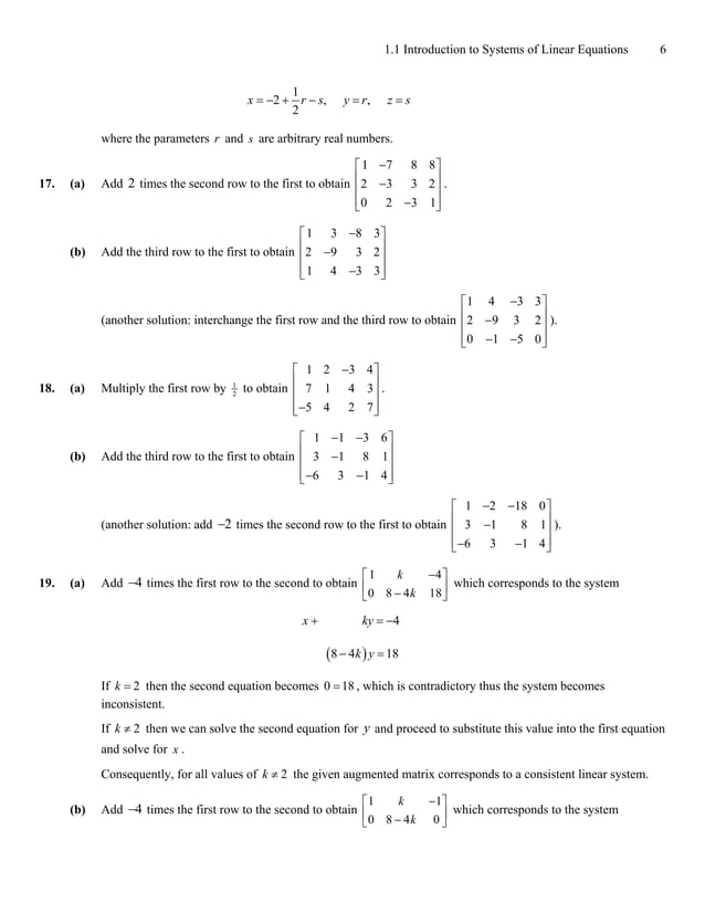 Answers to Problems in "Elementary Linear Algebra" (12th Edition) by ...