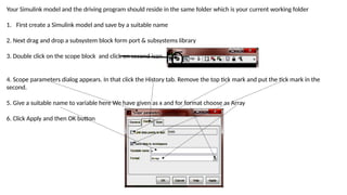 Elementary MATLAB & SIMULINK A Demonstration | PPTX