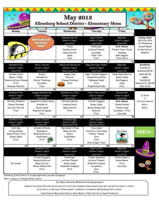 Elementary Menu - May 2013 | PDF