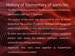 Elementary particles | PPTX