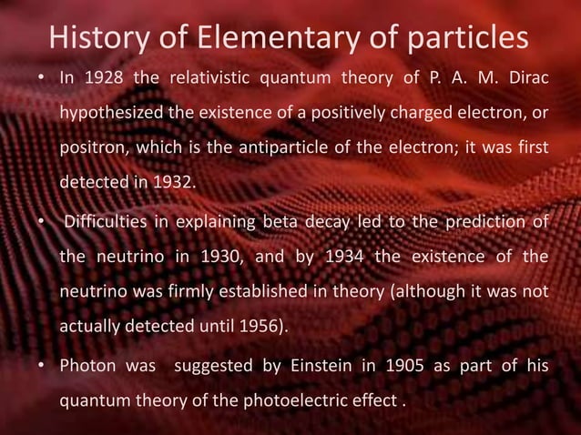 Elementary particles | PPTX | Chemistry | Science