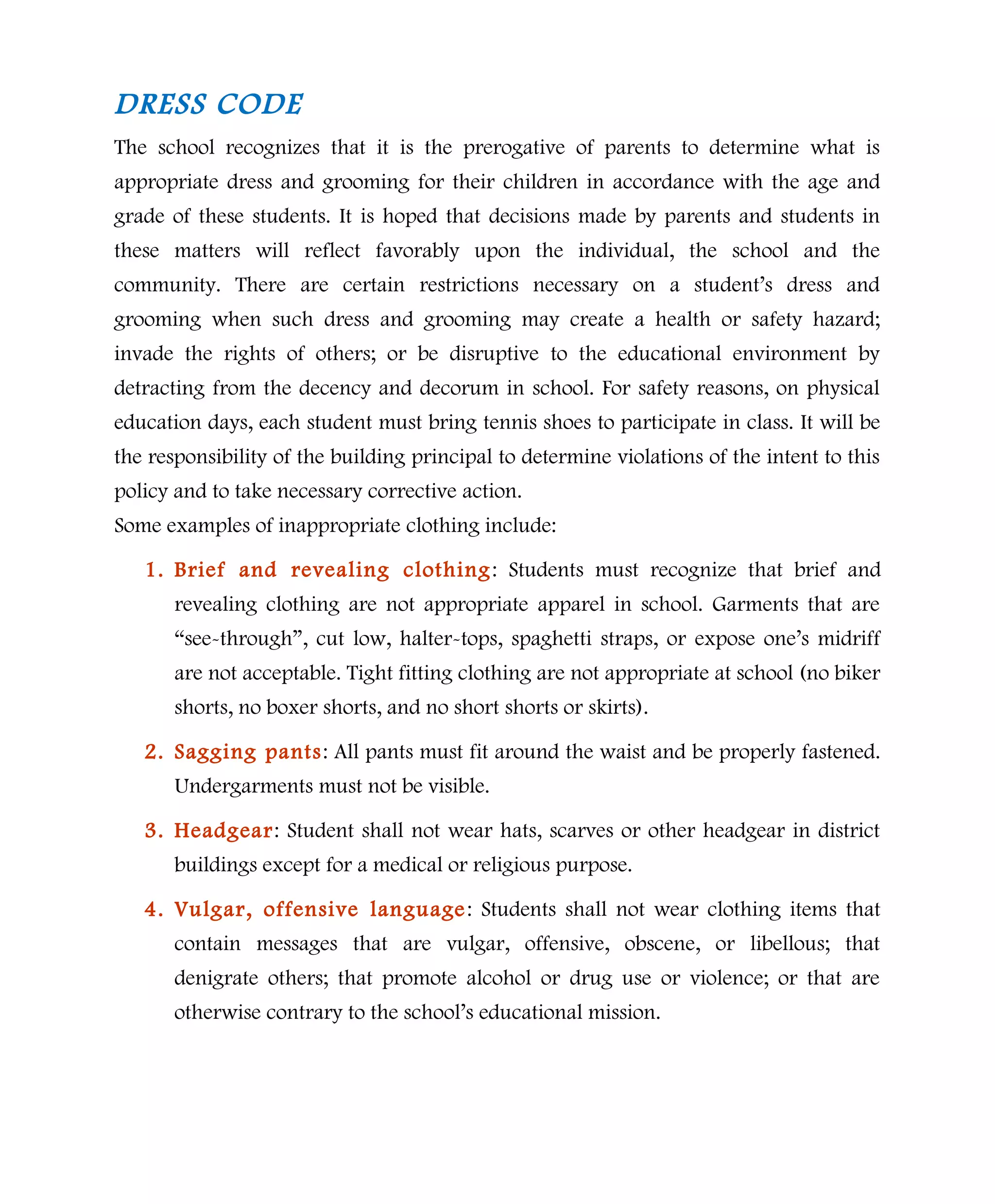 Elementary pupils' handbook | DOC
