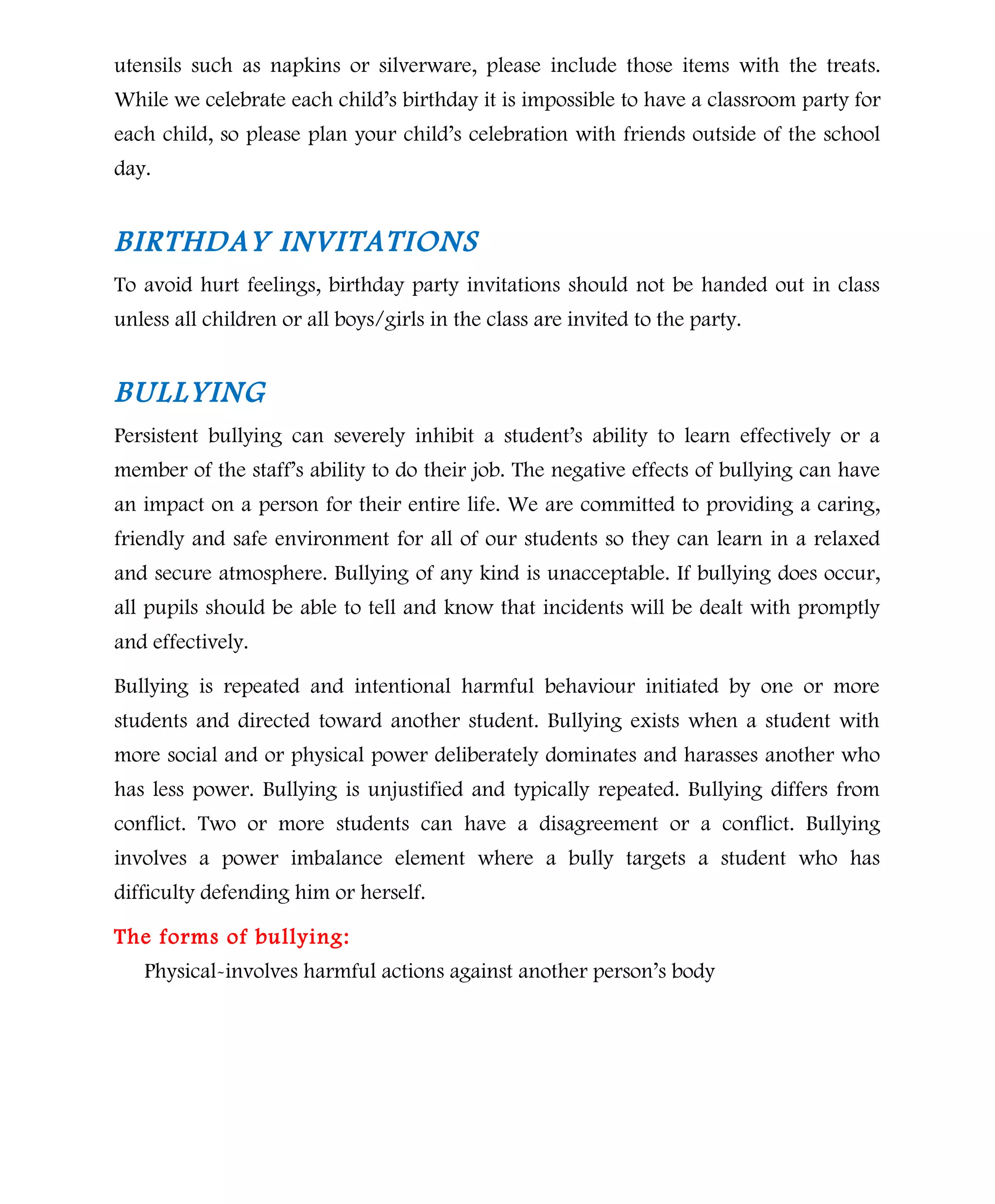 Elementary pupils' handbook | DOC