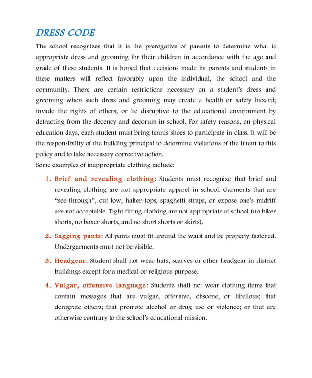 Elementary pupils' handbook | DOC