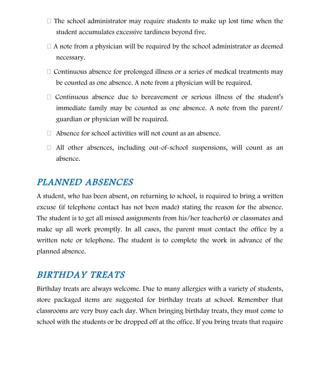 Elementary pupils' handbook | DOC