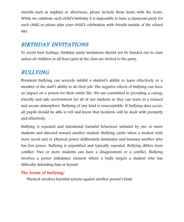 Elementary pupils' handbook | DOC