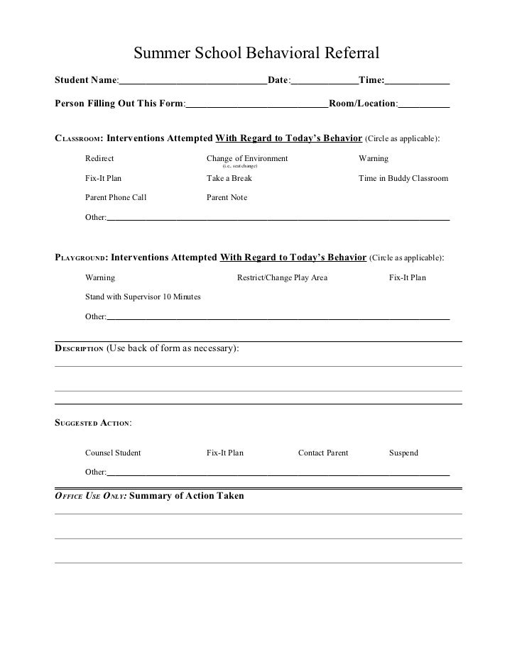 Elementary School Behavior Referral elementary-school-behavior-referral