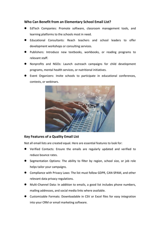 Elementary School Email List - A Powerful Tool for Educational Outreach ...