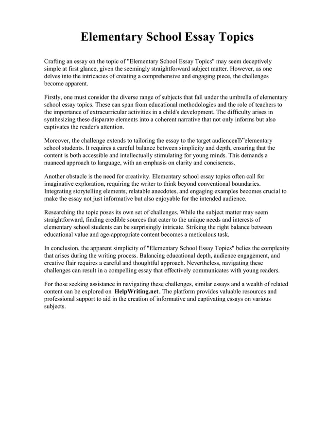 Elementary School Essay Topics.pdf