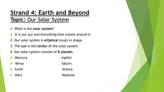 Elementary SCIENCE Notes Yr 4 LIVING THINGS AND THE ENVIRONMENT | PPTX