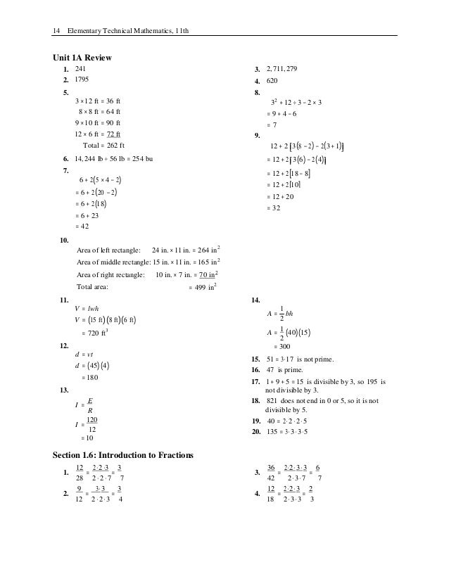 Elementary technical mathematics 11th edition ewen solutions manual
