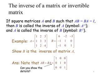 INVERSE OF MATRIX | PDF