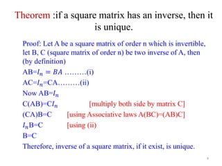 INVERSE OF MATRIX | PDF