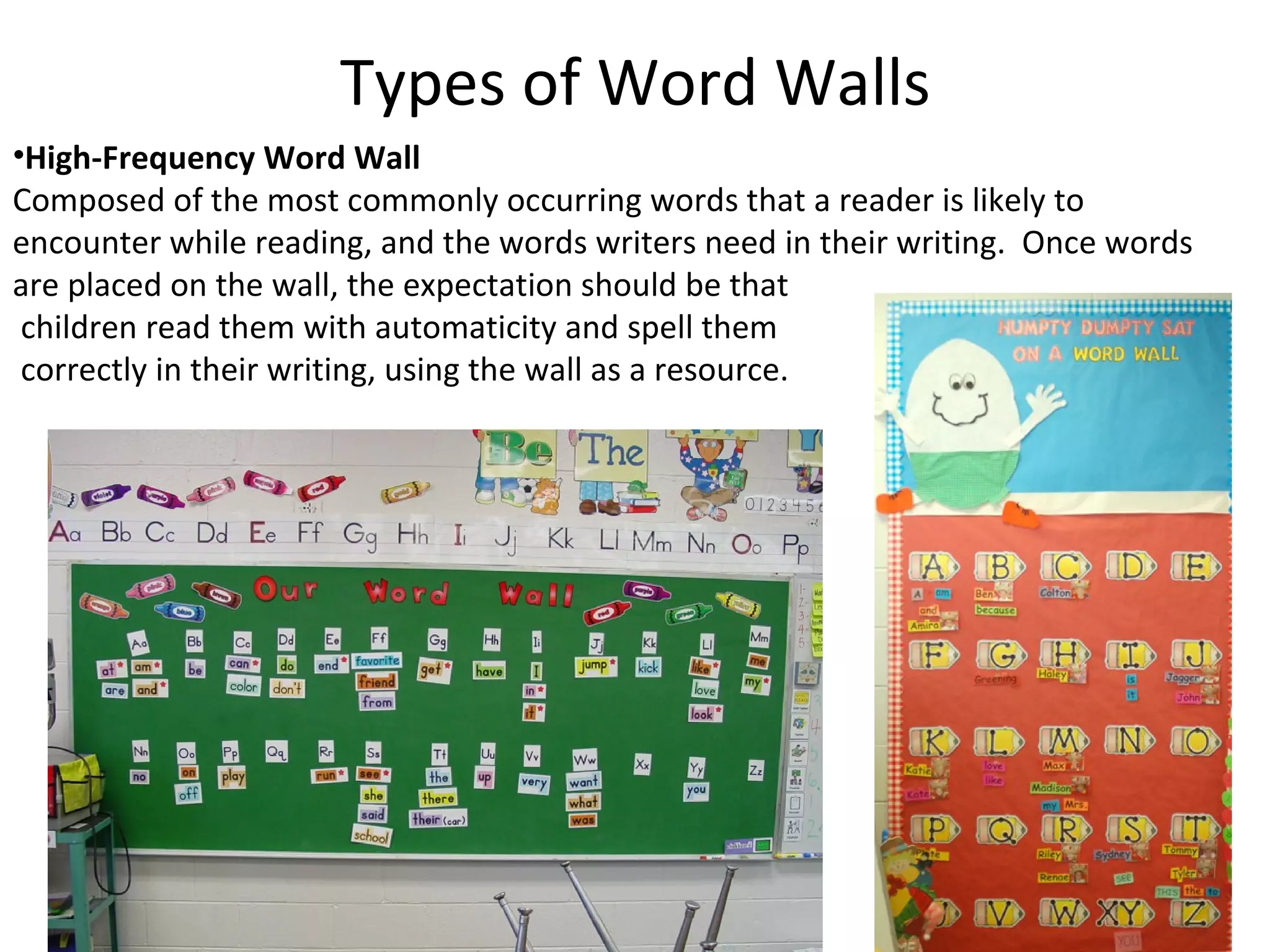 Elementary Word Walls | PPT | Education