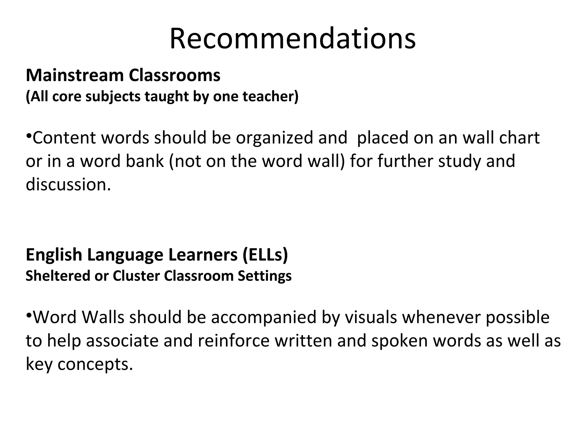 Elementary Word Walls | PPT