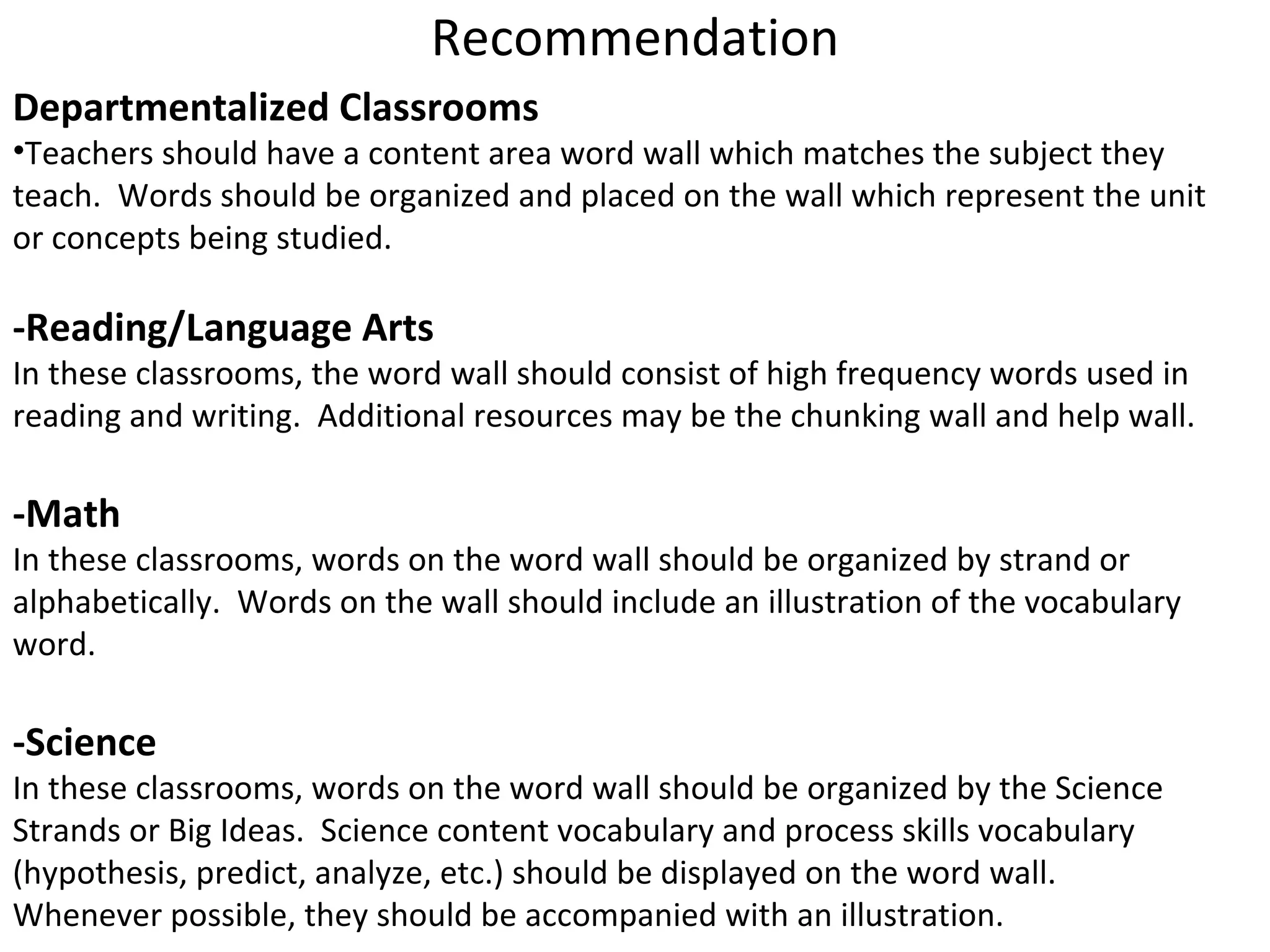 Elementary Word Walls | PPT