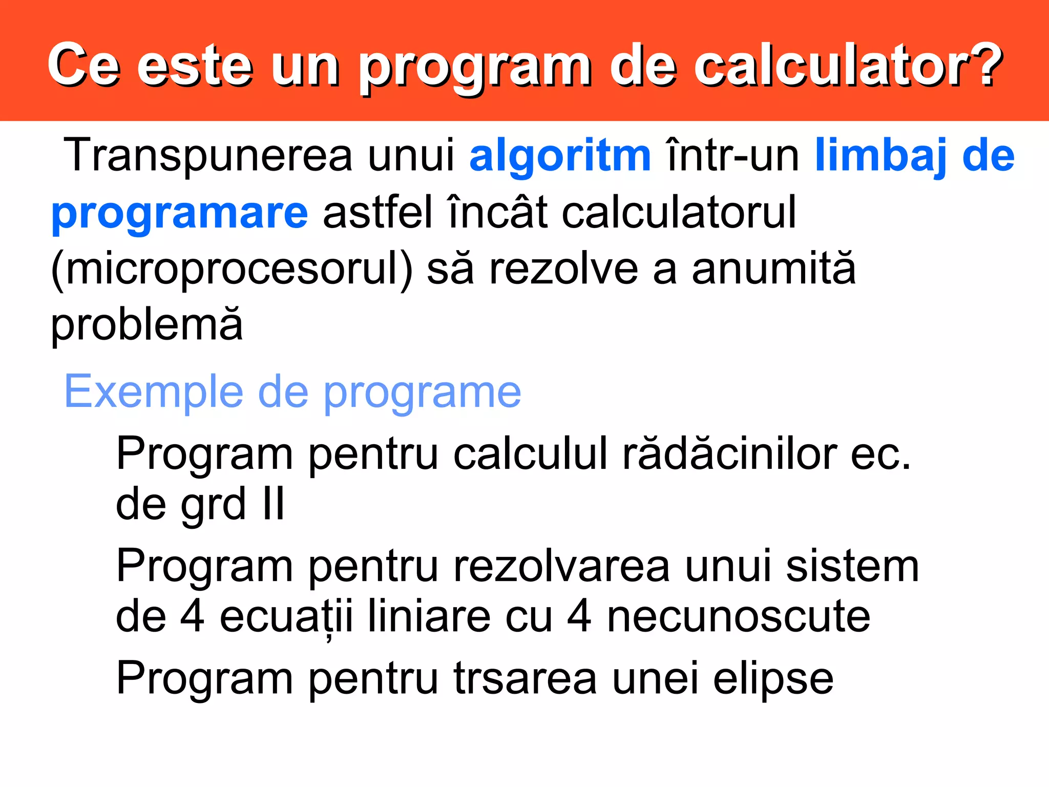 Elemente de programare ap | PPT