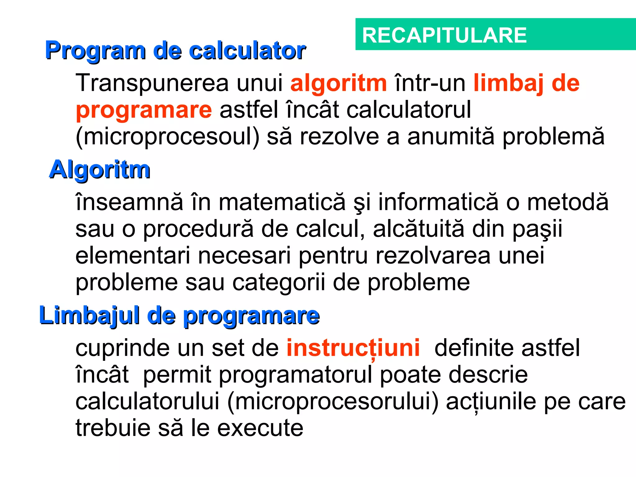 Elemente de programare ap | PPT
