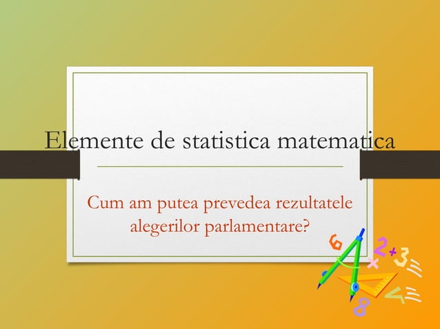 Elemente de statistica matematica și probabilitatea | PPT