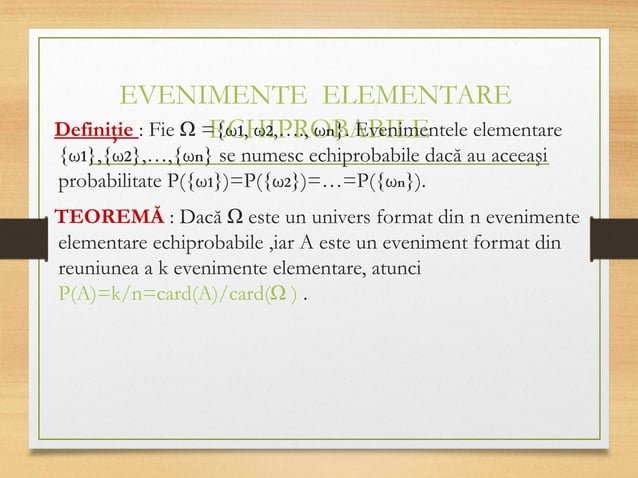 Elemente de statistica matematica și probabilitatea | PPT