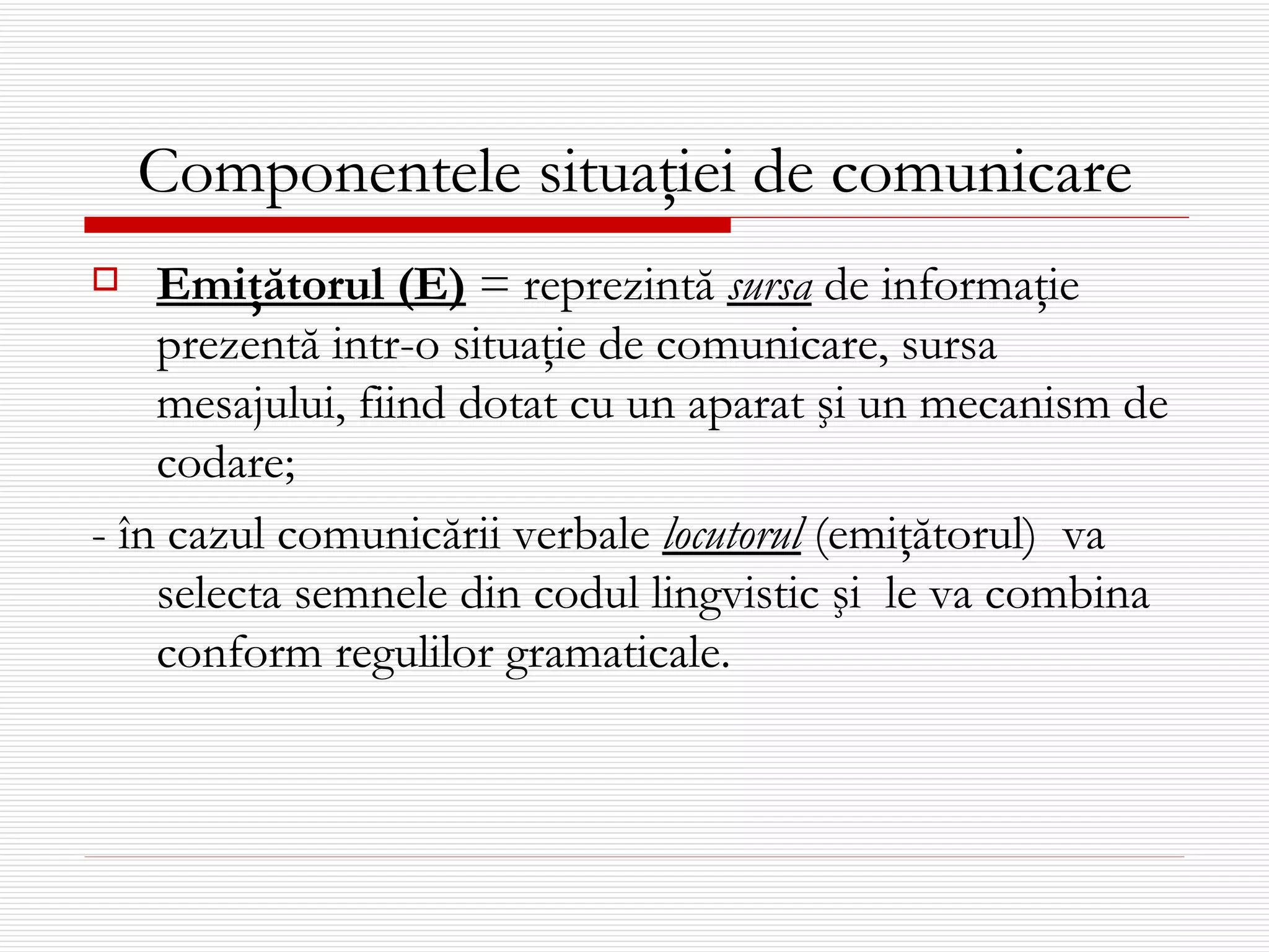 Elemente de teoria comunicarii | PPT