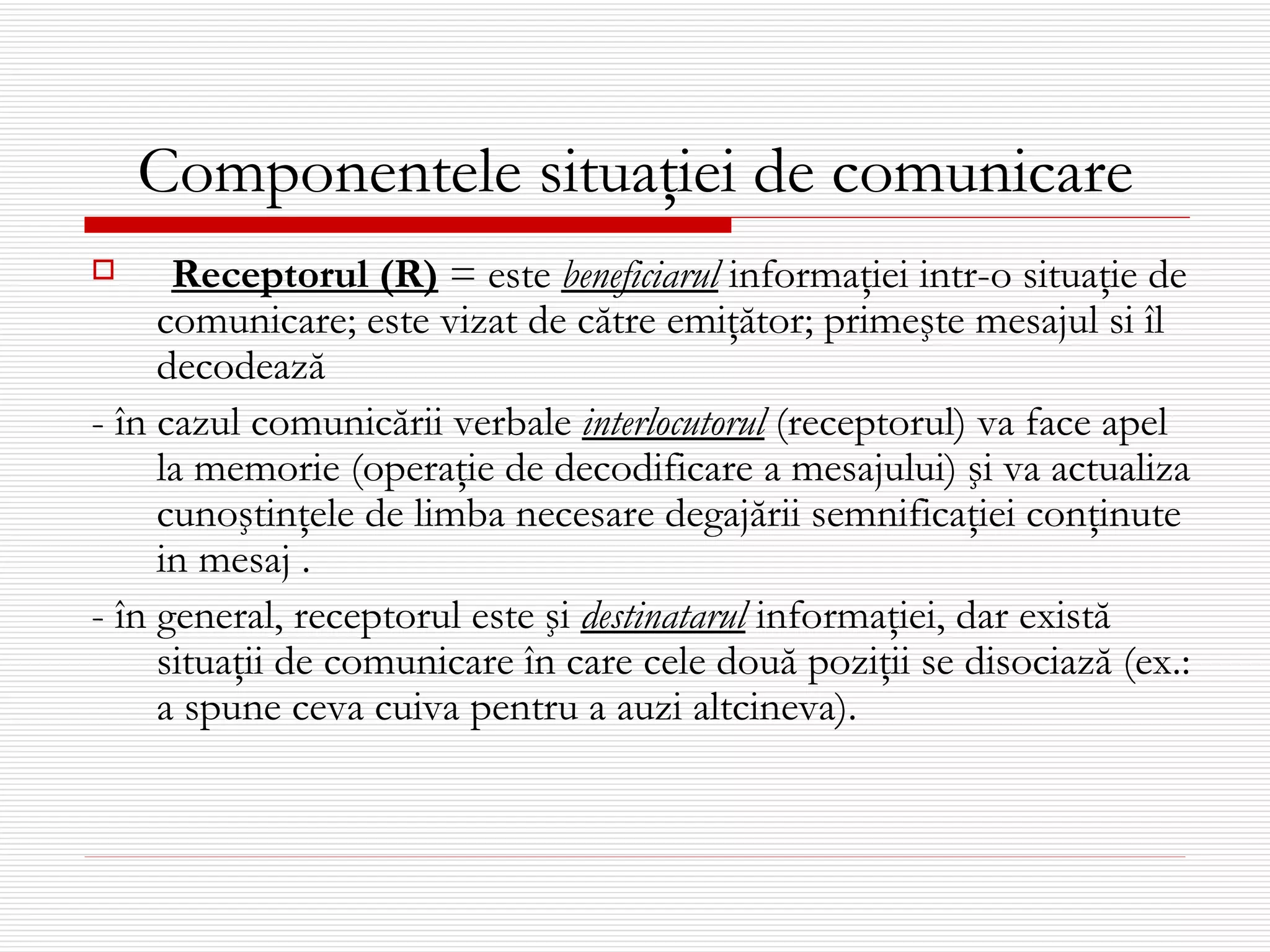 Elemente de teoria comunicarii | PPT
