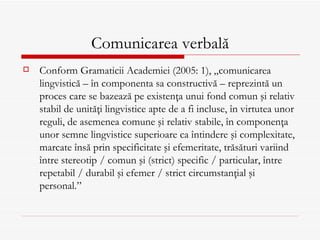 Elemente de teoria comunicarii | PPT