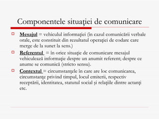 Elemente de teoria comunicarii | PPT