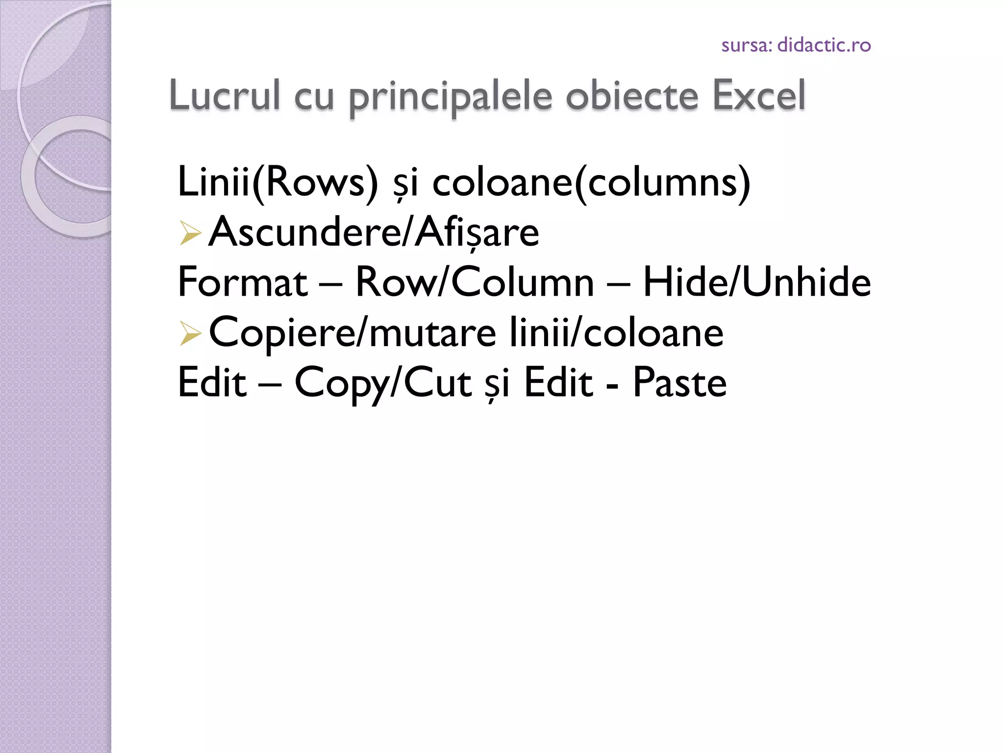Elemente introductive excel | PPT
